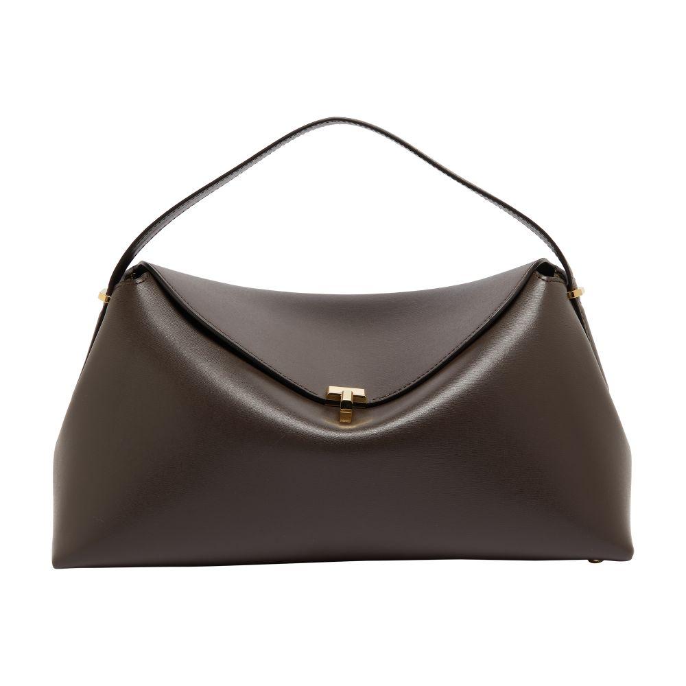 Totême T-Lock Leather Top Handle Bag in Brown | Lyst