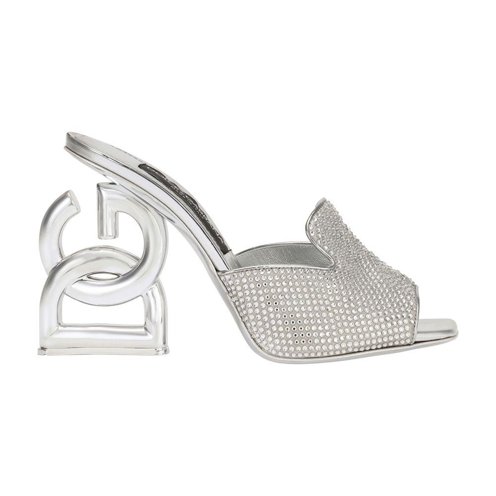 Dolce & Gabbana Mules With Rhinestone Detailing in Gray | Lyst