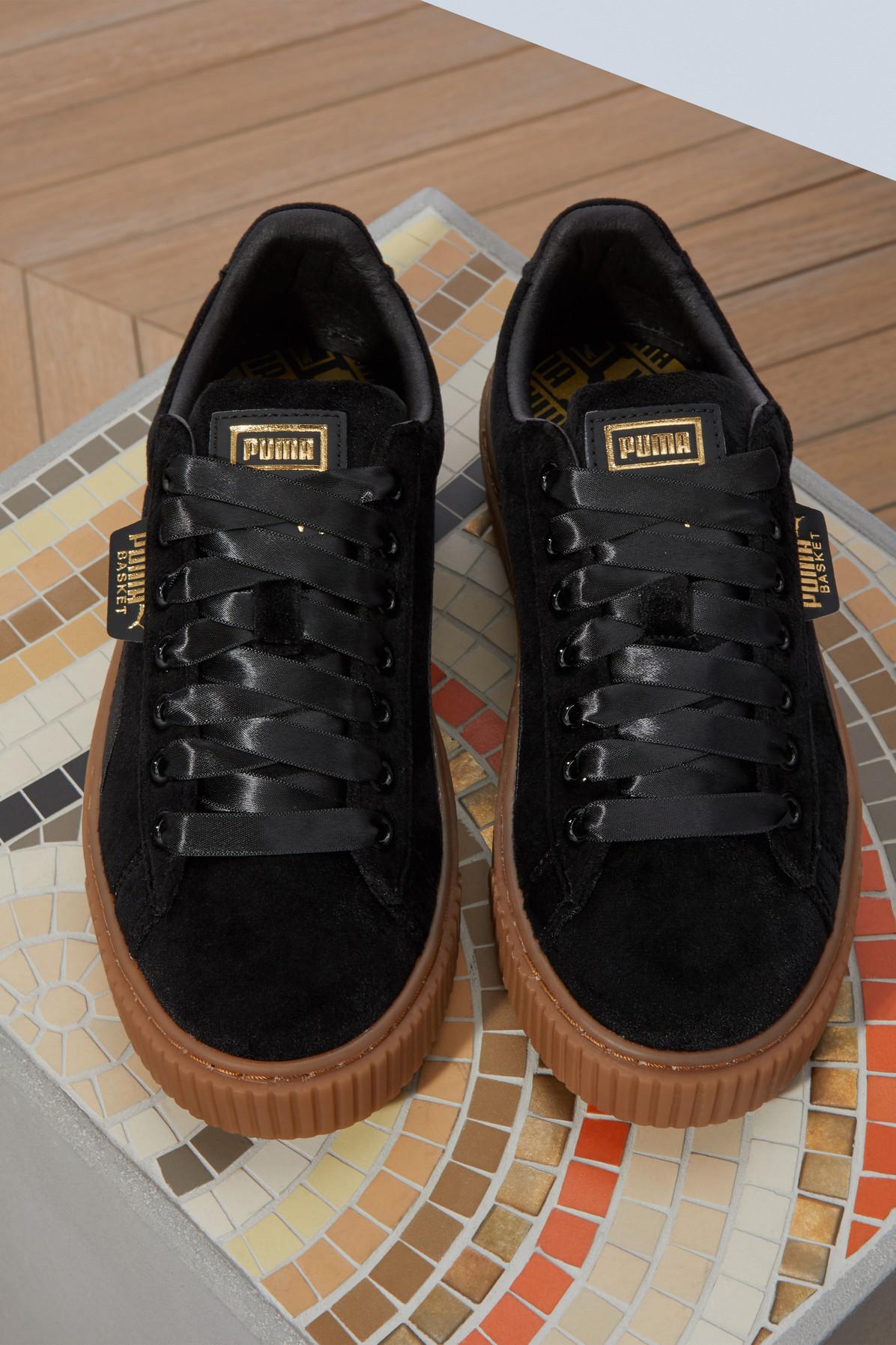 PUMA Velvet Platform Sneakers in Black - Lyst