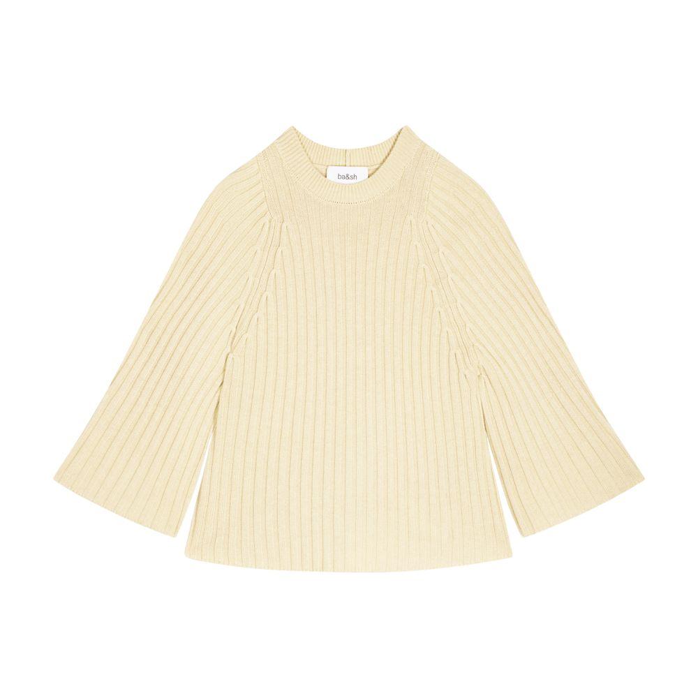 Ba&sh Ribbed Wool-Blend Mockneck Sweater in Natural | Lyst