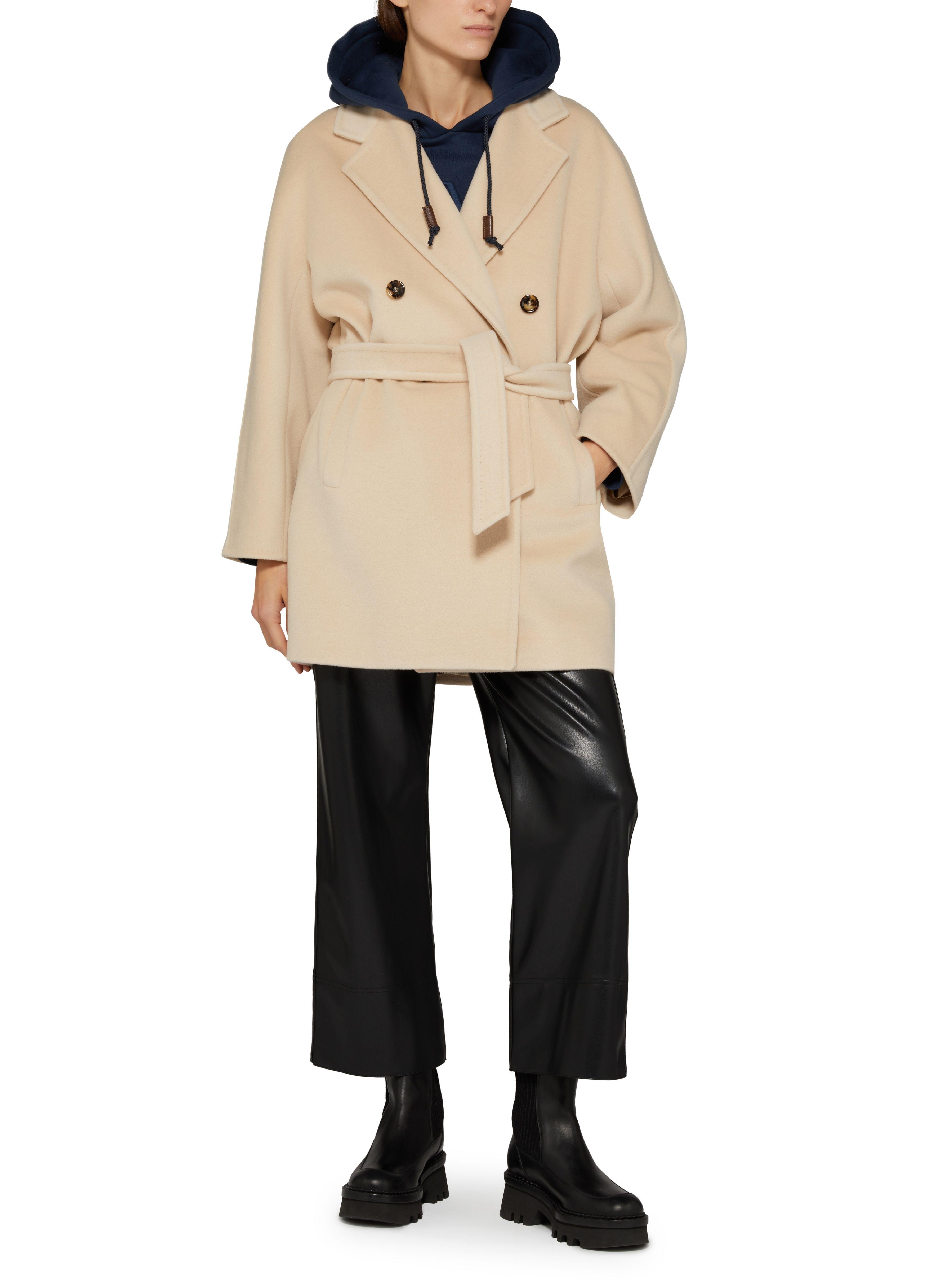 Max Mara 101801 Short Wool Coat in Natural | Lyst Max Mara 101801 Short Wool Coat in Natural | Lyst