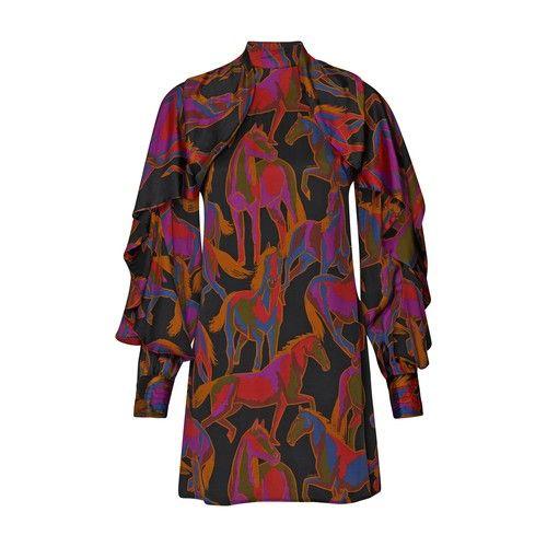 FARM Rio Wild Horses Short Dress in Red | Lyst