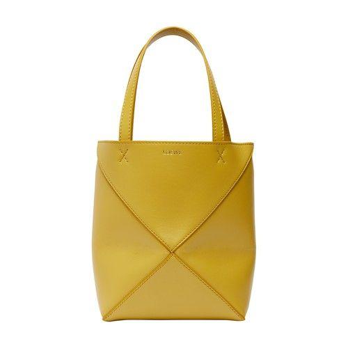 Loewe Puzzle Fold Mini Leather Tote Bag in Yellow | Lyst Loewe Puzzle Fold Mini Leather Tote Bag in Yellow | Lyst