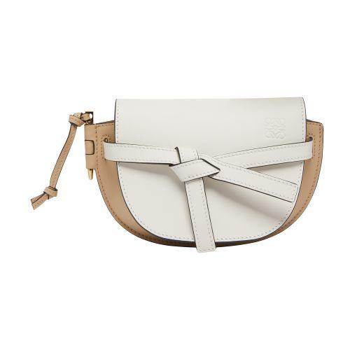 Loewe Pap Craft Gate Dual Mini Leather Shoulder Bag in White | Lyst