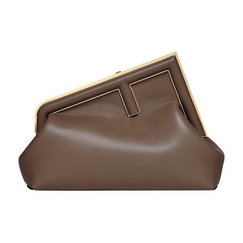 Fendi First Medium Leather Shoulder Bag in Brown | Lyst