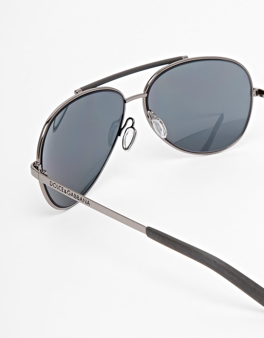 Dolce And Gabbana Aviator Sunglasses In Metallic For Men Lyst