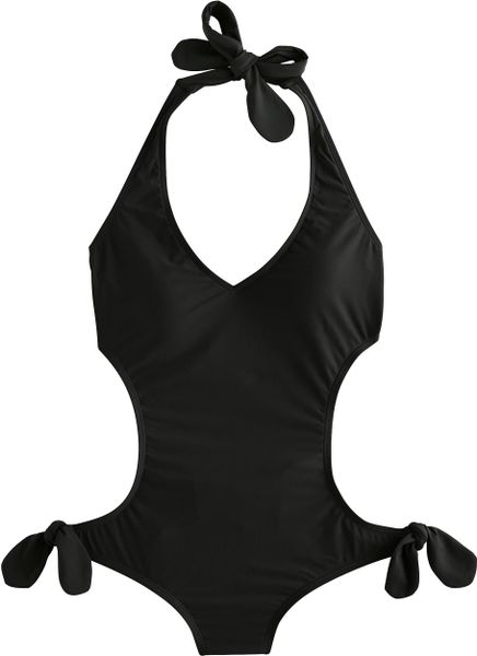 J Crew Cutout One Piece Swimsuit In Black Lyst