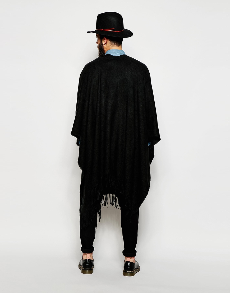 ASOS Black Poncho for Men - Lyst