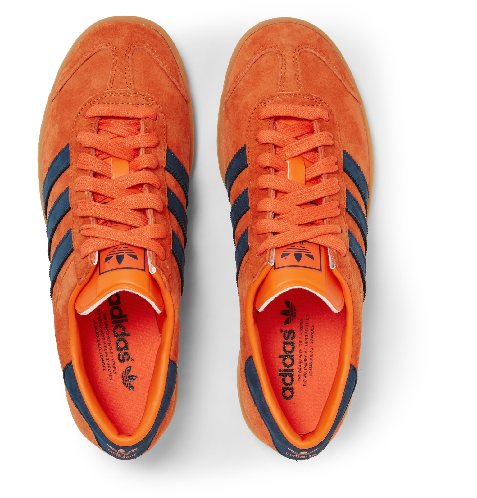 adidas Originals Hamburg Leather-trimmed Suede Sneakers in Orange for ...