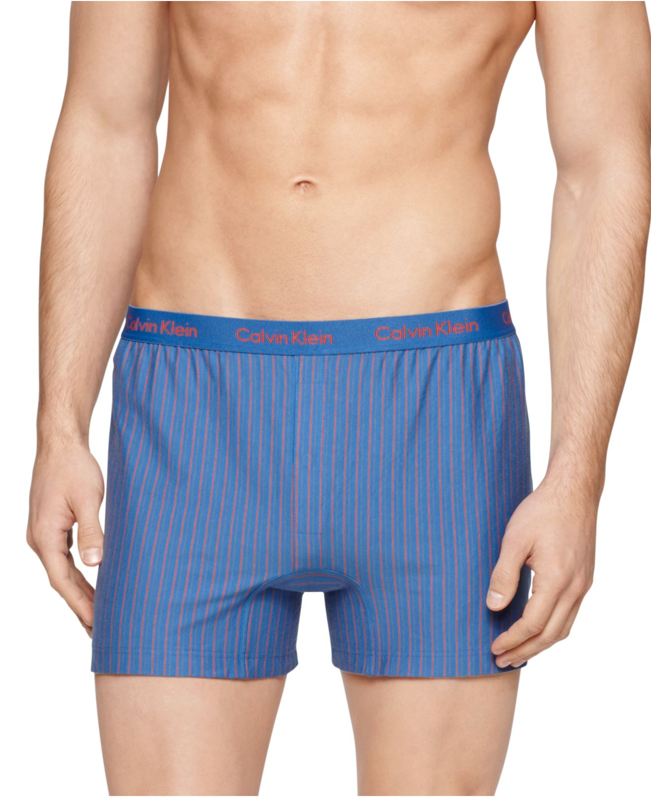 Lyst Calvin Klein Classic Slim Fit Knit Boxer In Blue For Men