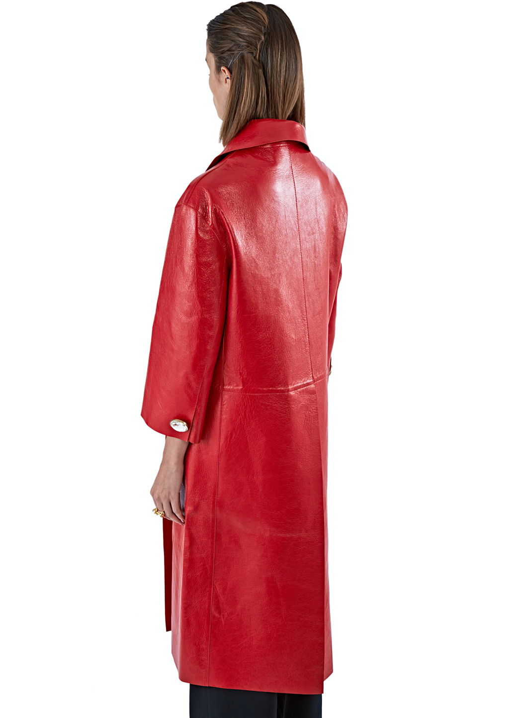 Lyst - Marni Women's Long Leather Duster Coat In Red in Red