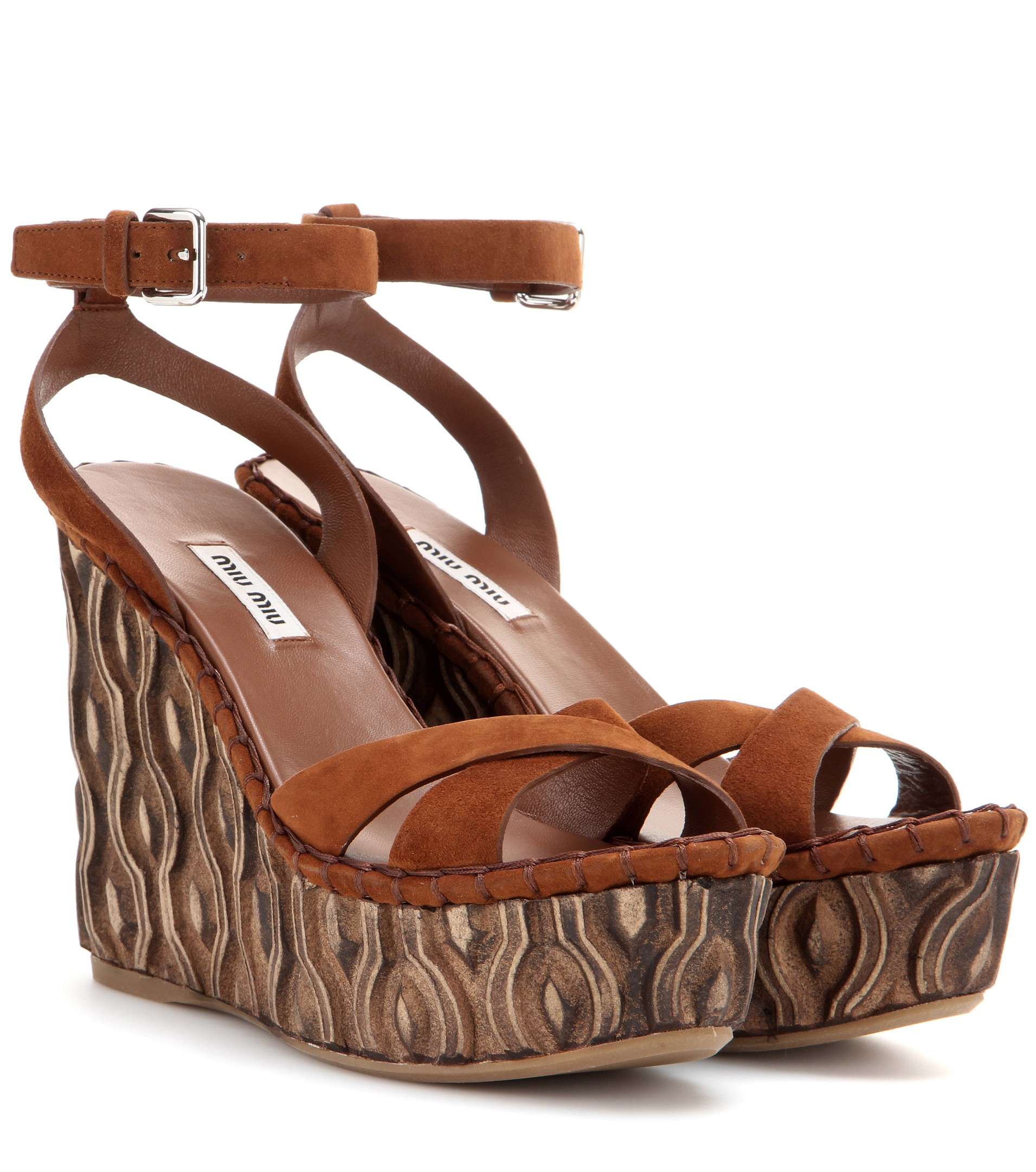 Suede Platform Wedge Sandals