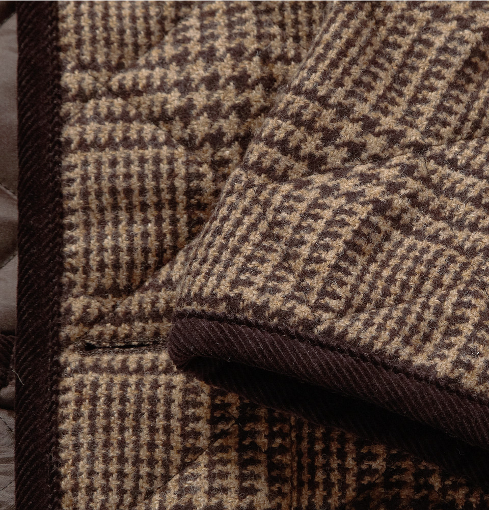 Mackintosh Waverly Prince Of Wales Check Quilted Wool Jacket in Brown ...