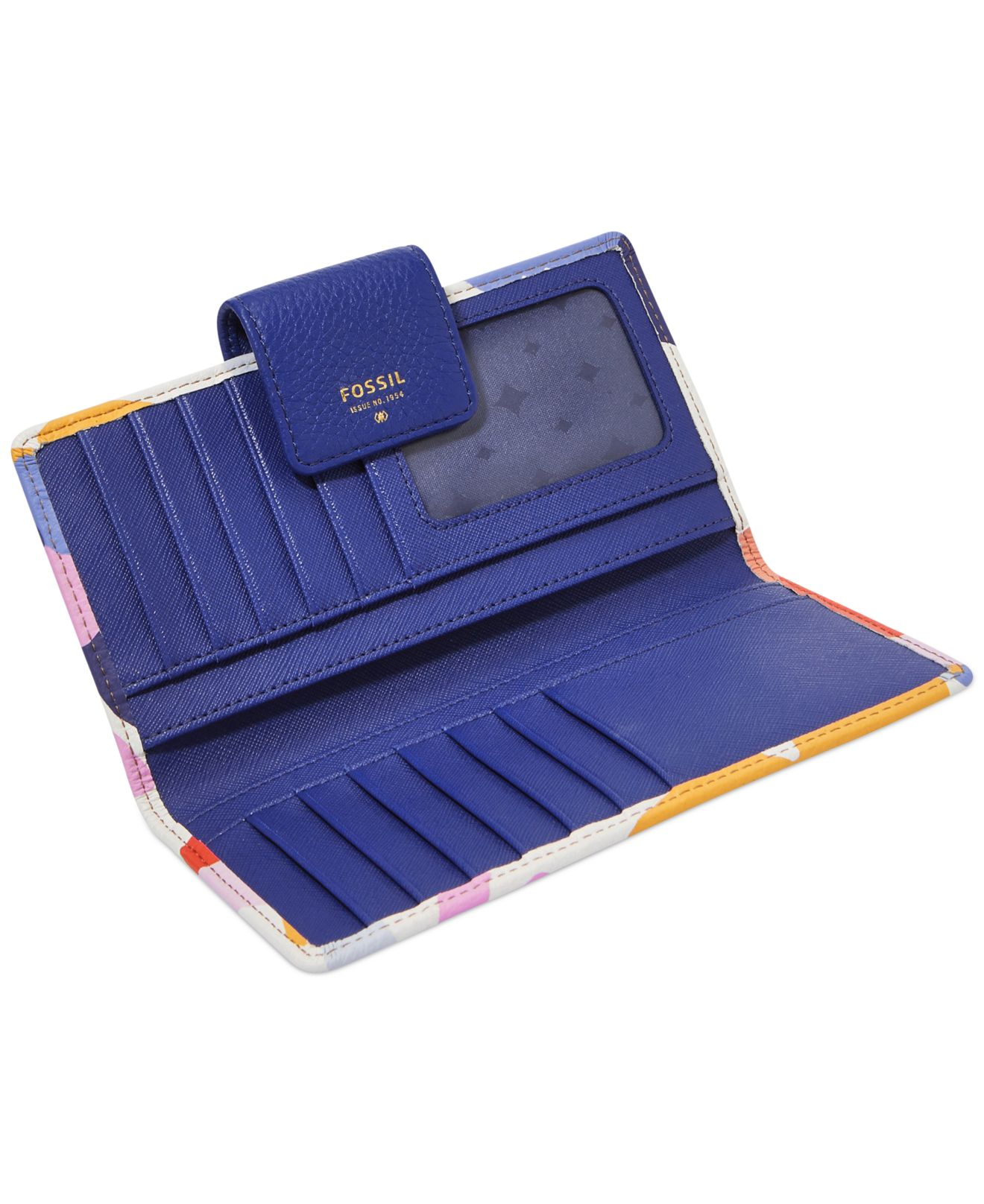 Fossil Sydney Printed Leather Tab Clutch Wallet Lyst