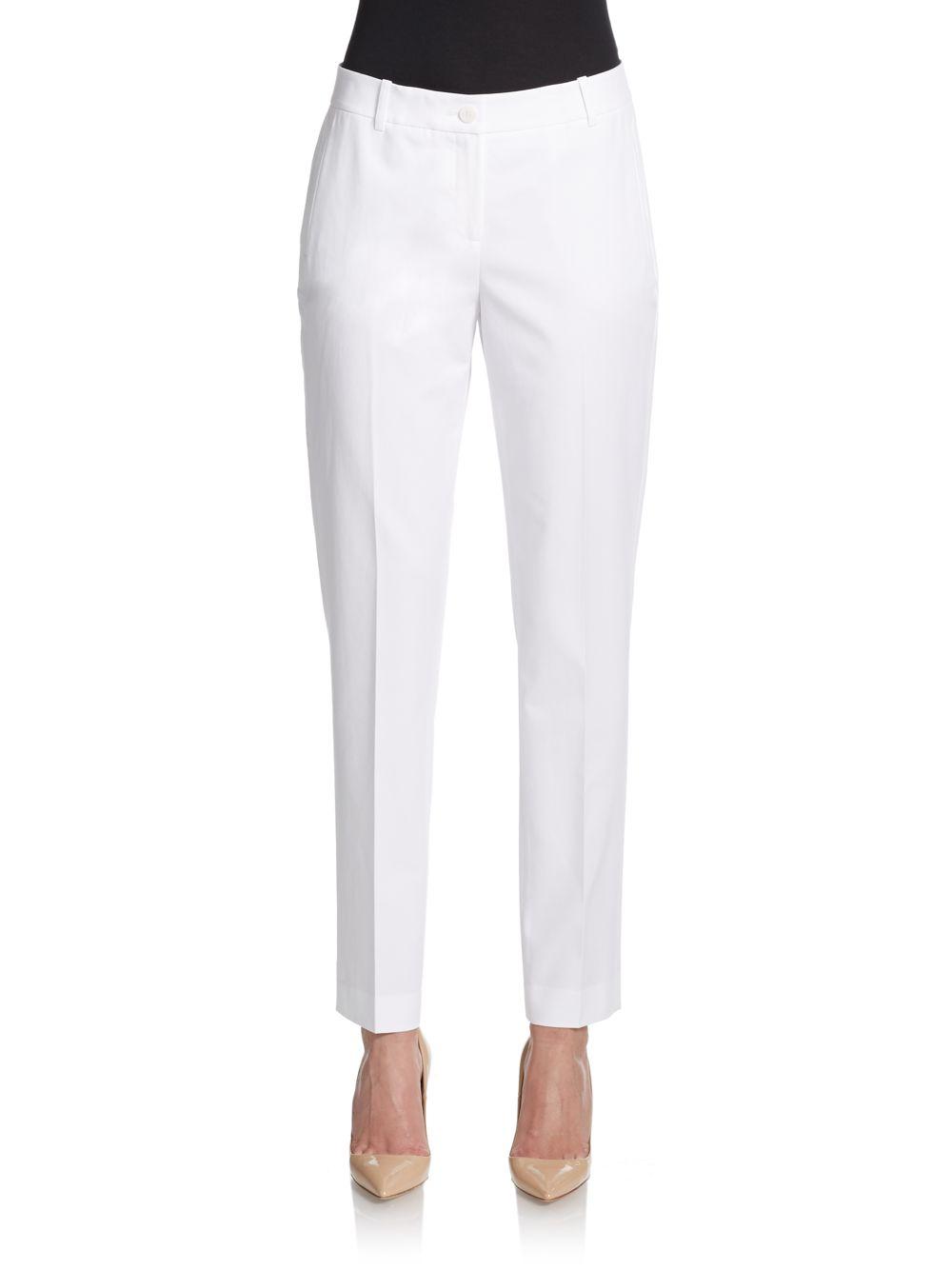 Lafayette 148 New York Tapered Ankle Pants In White Lyst