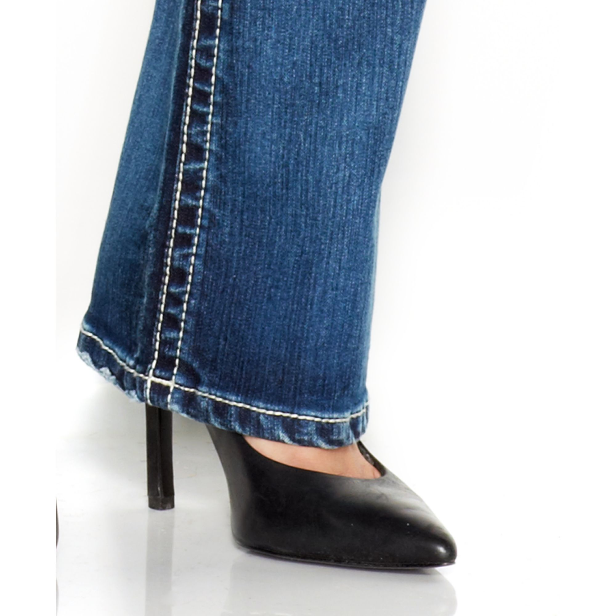 Miss Me Studded Rhinestone Bootcut Jeans in Blue - Lyst