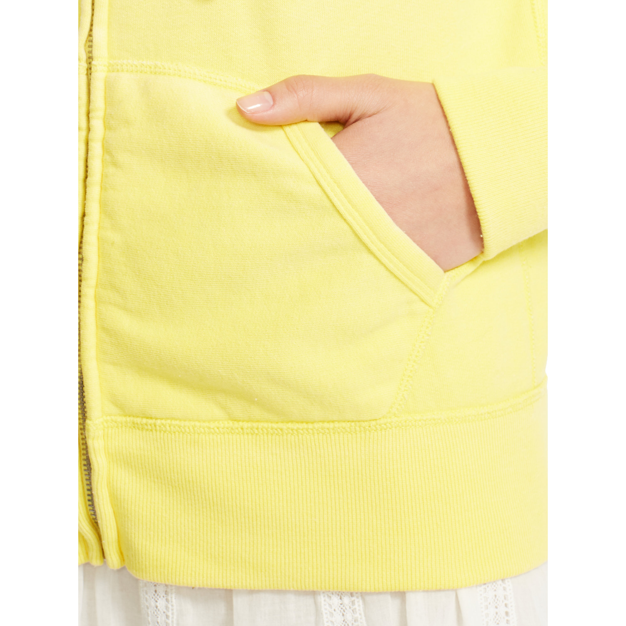 Ralph Lauren Fleece Zip-Up Hoodie in Yellow | Lyst