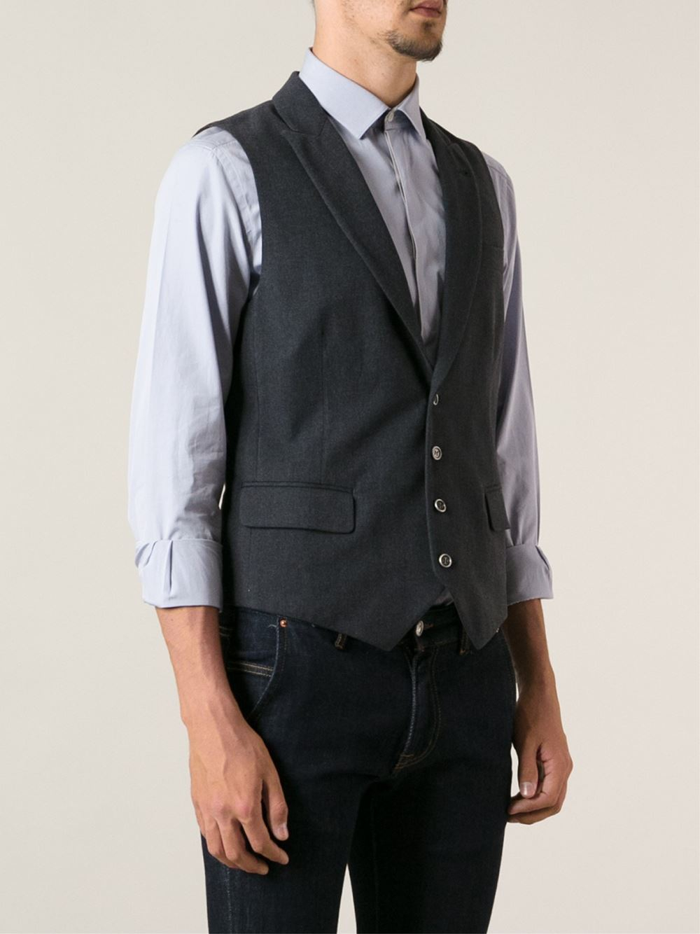 Lyst - Brunello Cucinelli Classic Waistcoat in Blue for Men