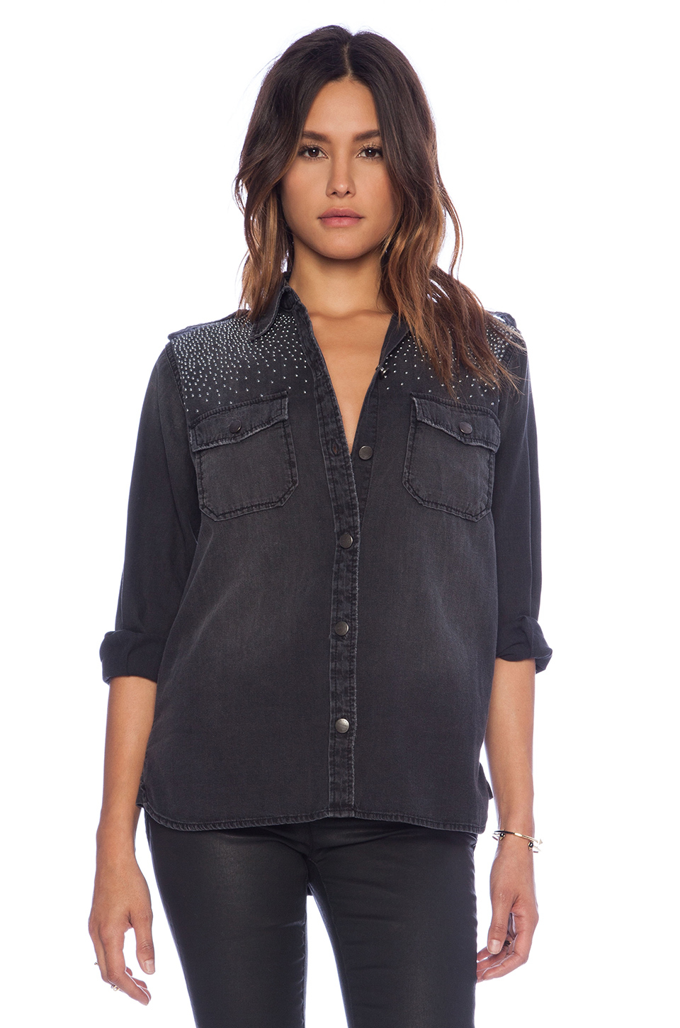 Current/elliott The Perfect Studded Shirt in Blue (Montrose) | Lyst Current/elliott The Perfect Studded Shirt in Blue (Montrose) | Lyst
