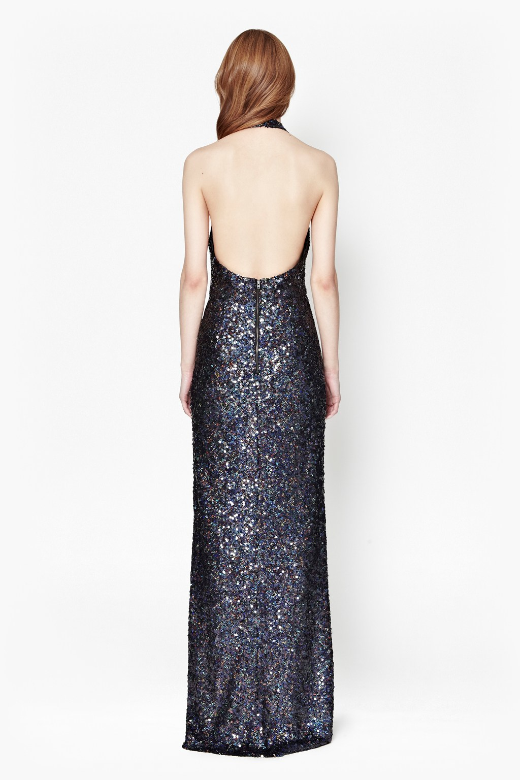 French Connection Lunar Sequin Embellished Maxi Dress In Charcoal Blue