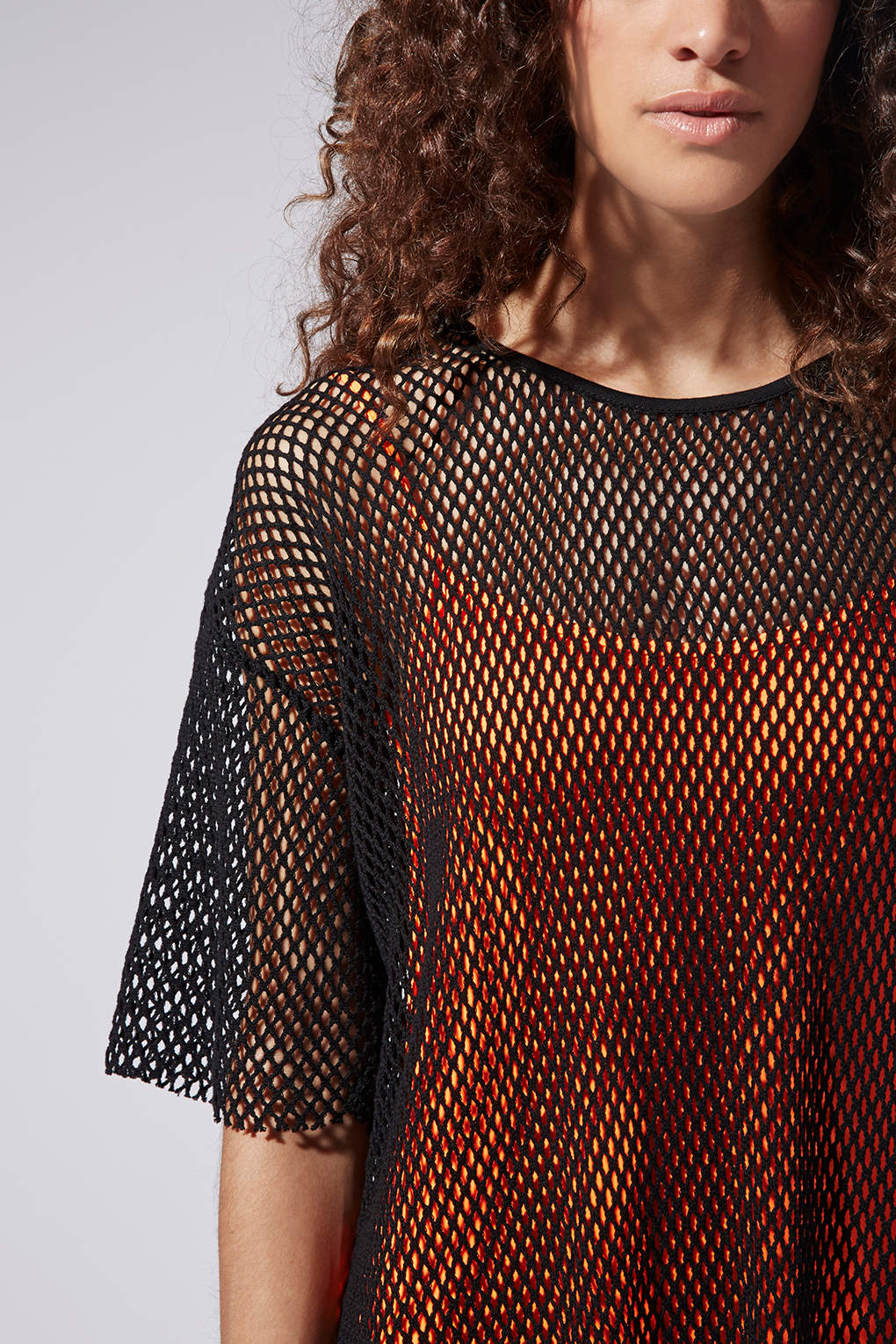 Topshop Oversized Mesh Tee By Ashish X in Black | Lyst