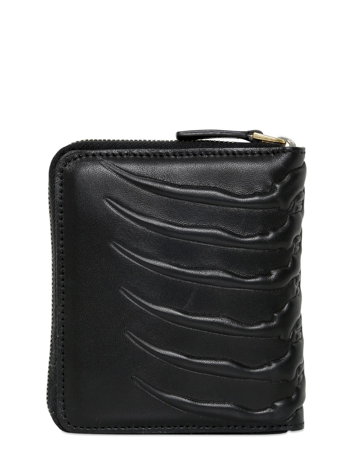 McQueen Rib Cage Zip Leather Wallet in Black for Men | Lyst McQueen Rib Cage Zip Leather Wallet in Black for Men | Lyst