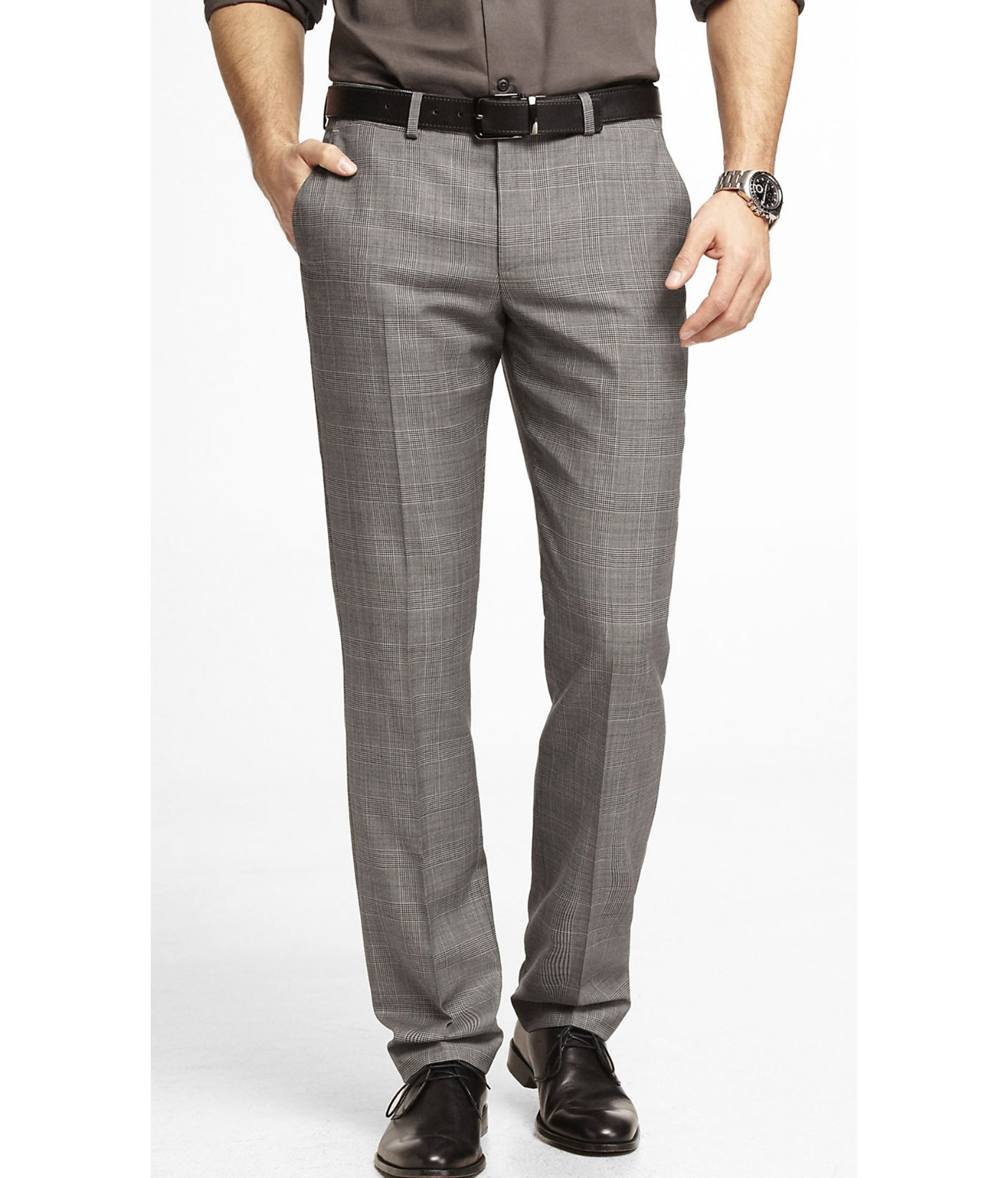 Lyst Express Plaid Photographer Suit Pant In Gray For Men