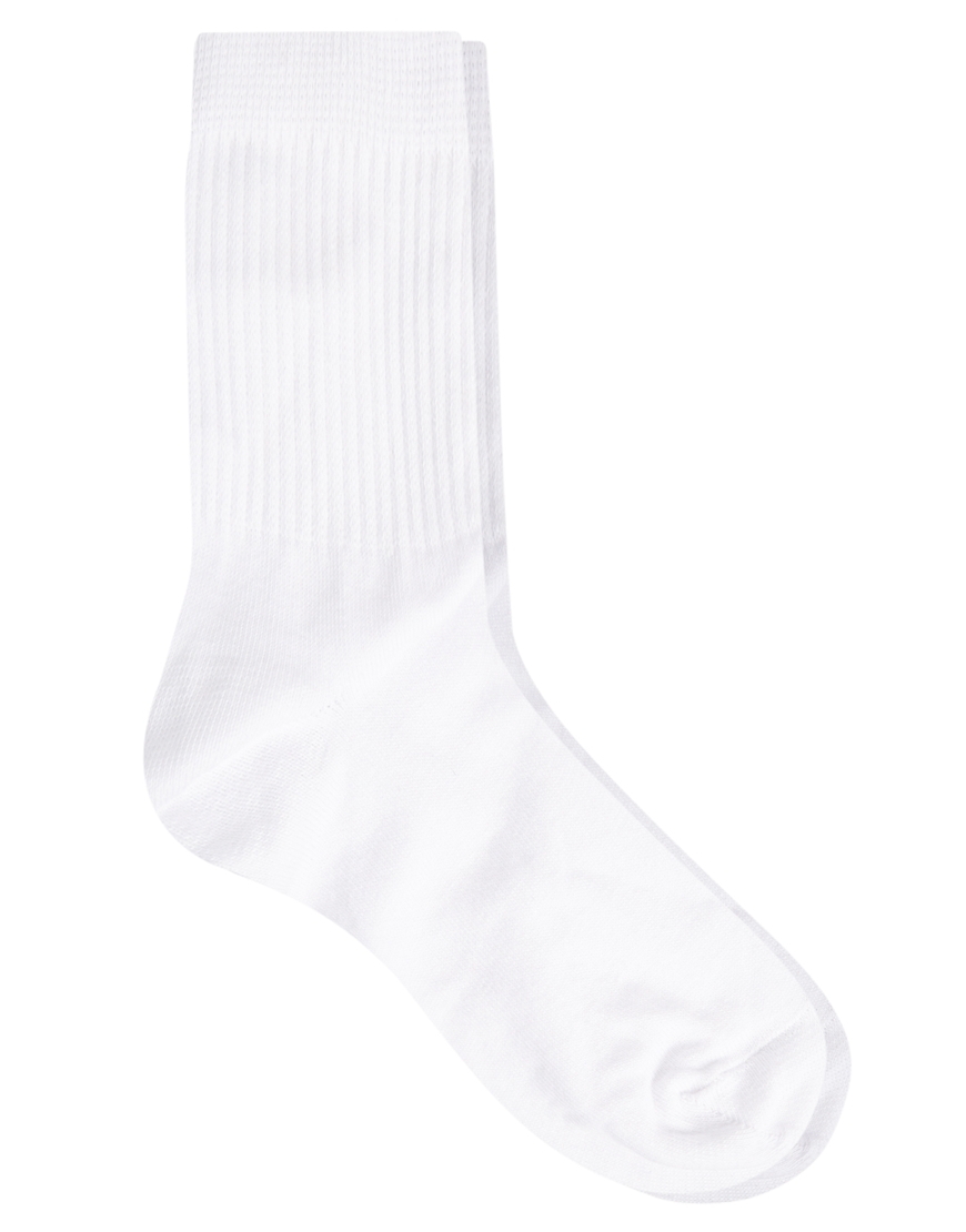 ASOS Plain Rib Socks in White - Lyst