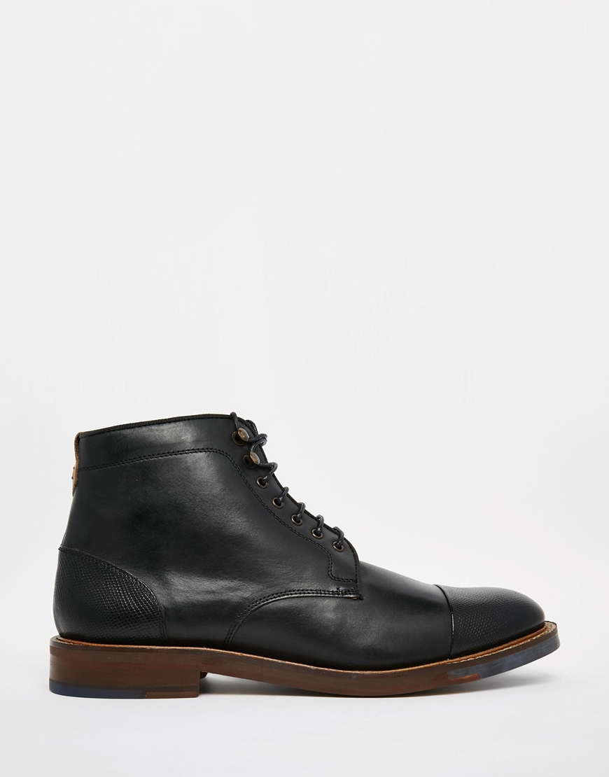 Ben Sherman Lace Up Boots in Black for Men - Lyst