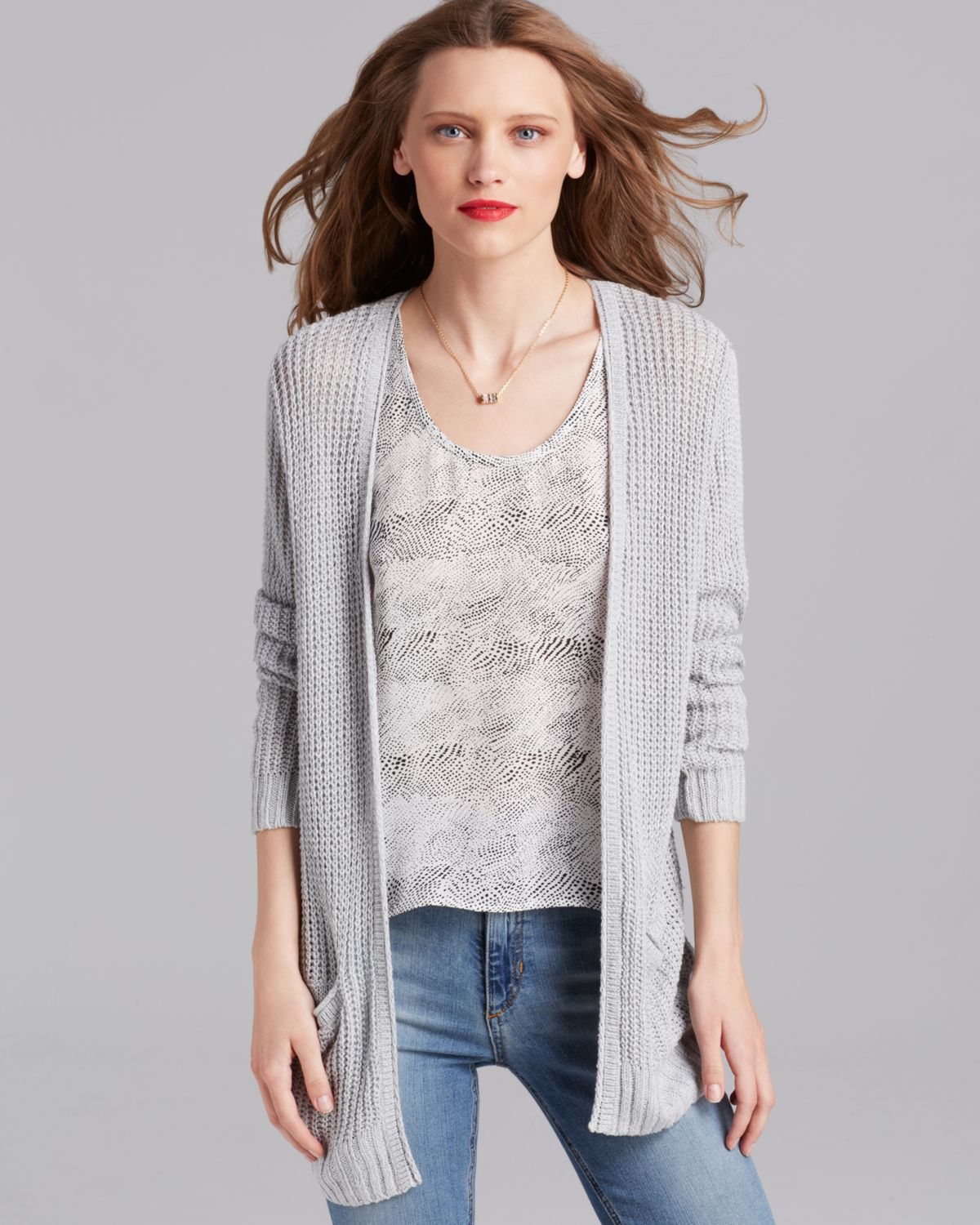 Lyst - Joie Cardigan Anabelle Linen in Gray