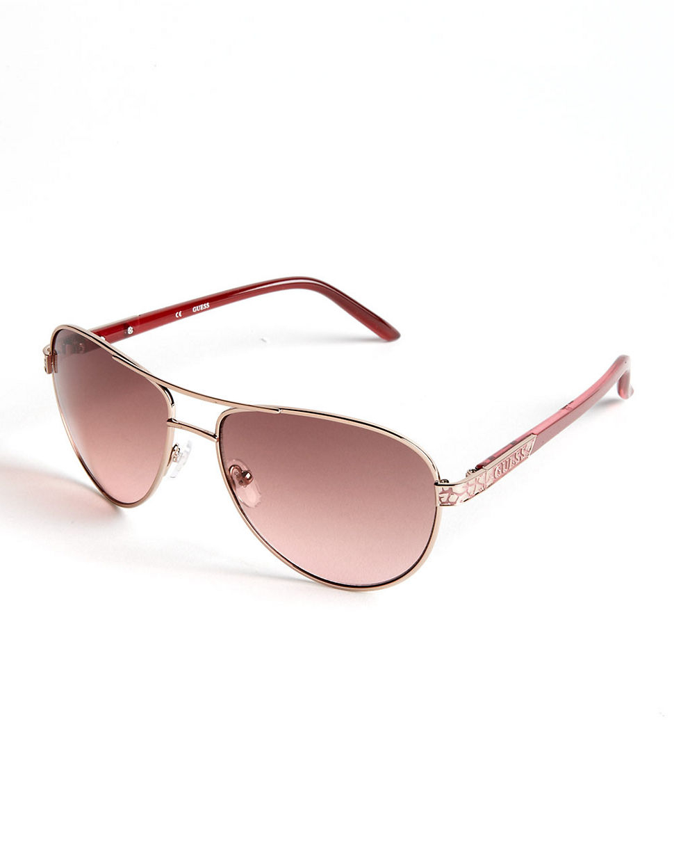Lyst Guess Aviator Sunglasses In Pink For Men
