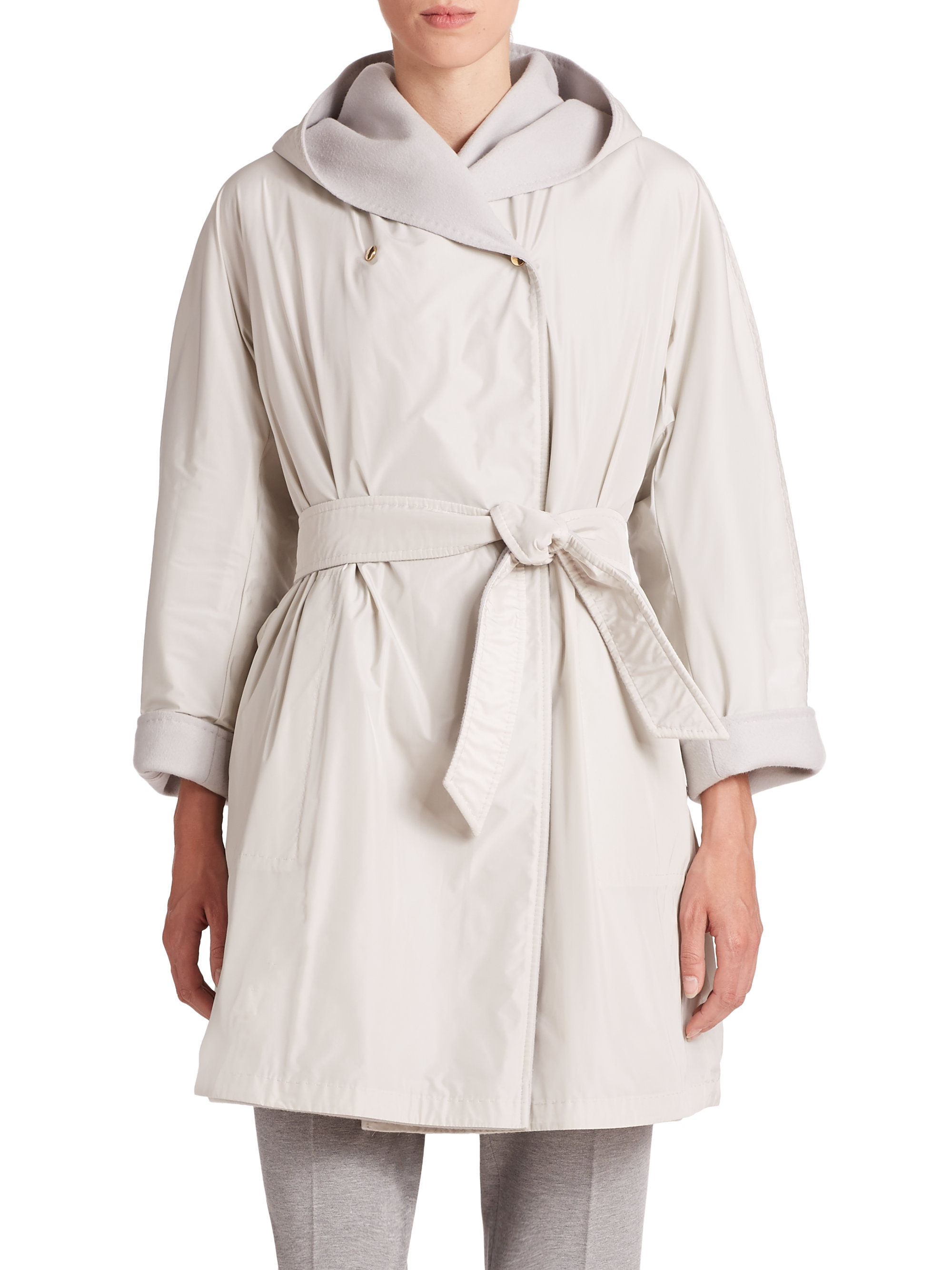 Lyst - Max mara Marte Reversible Rain Jacket in White Lyst - Max mara Marte Reversible Rain Jacket in White