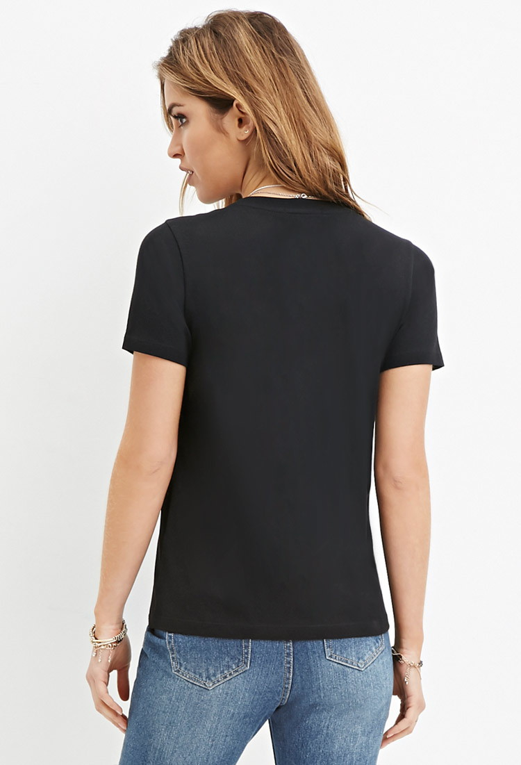 Lyst Forever 21 Fifth Avenue Graphic Tee In Black