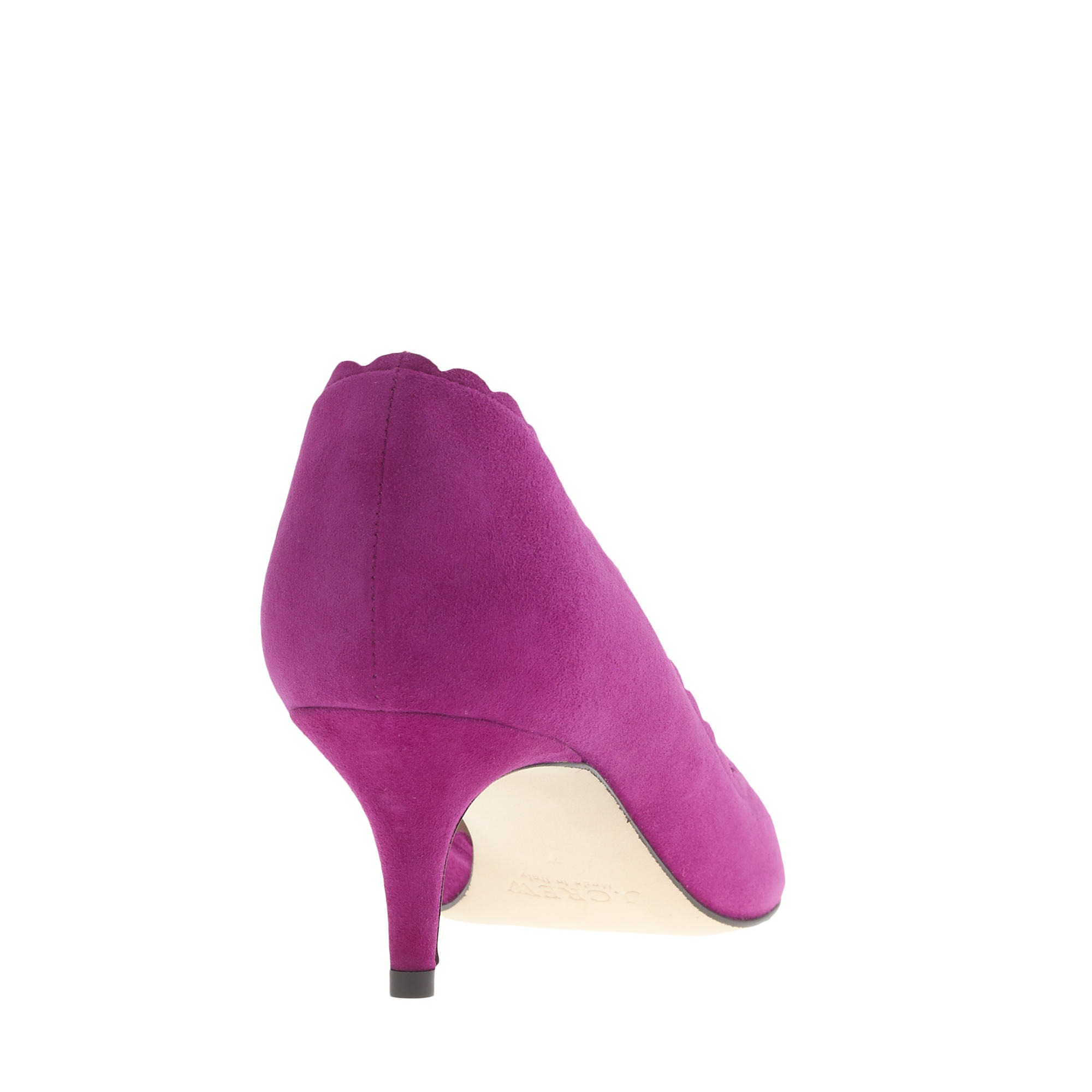 Lyst - J.Crew Dulci Scalloped Suede Kitten Heels in Purple Lyst - J.Crew Dulci Scalloped Suede Kitten Heels in Purple