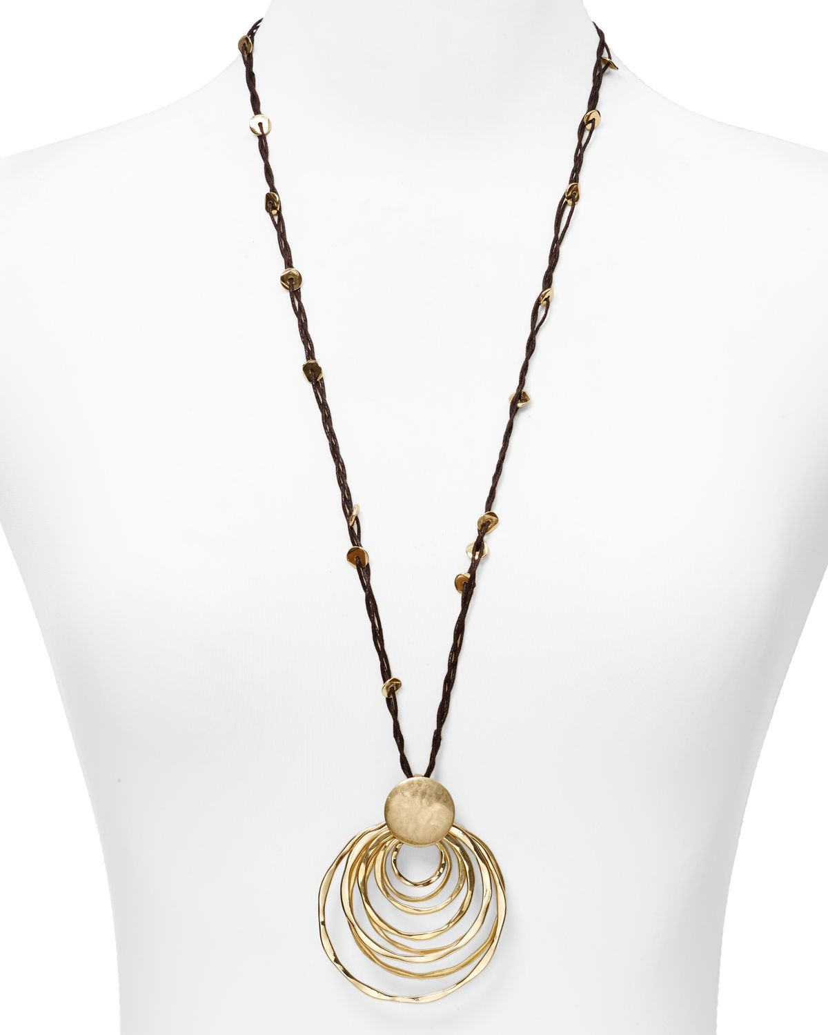 Robert Lee Morris Soho Two-Tone Circle Leather Pendant, 30 Robert Lee Morris Soho Two-Tone Circle Leather Pendant, 30