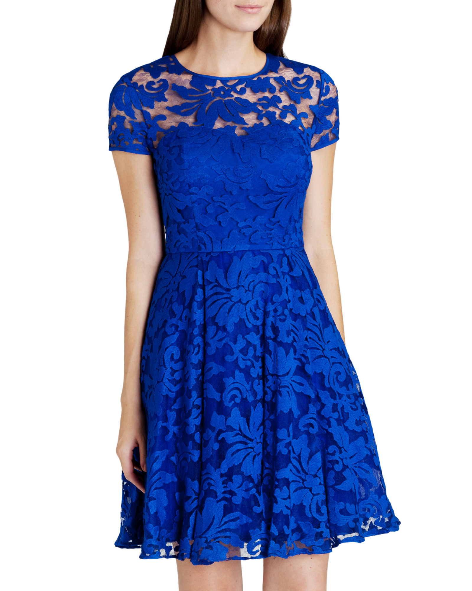 Ted Baker Caree Sheer Floral Overlay Dress In Floral Lyst