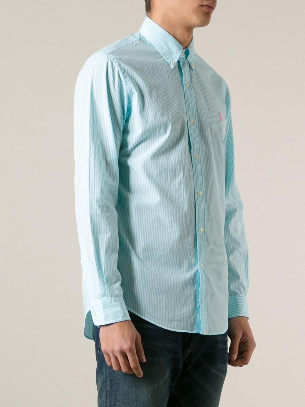 Polo Ralph Lauren Custom Fit Oxford Shirt In Blue For Men Lyst