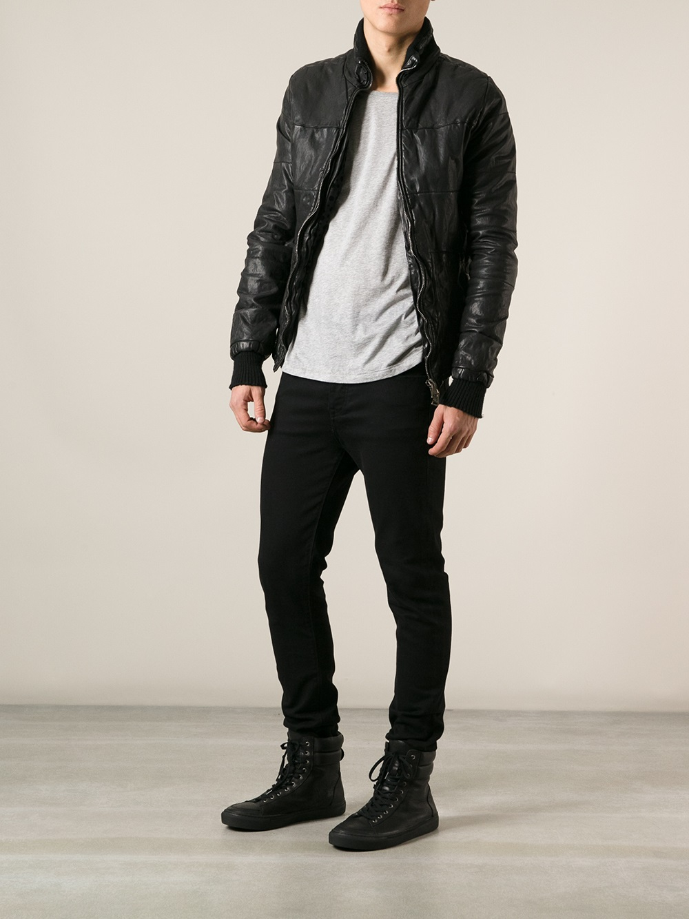 Giorgio Brato Leather Jacket In Black For Men Lyst