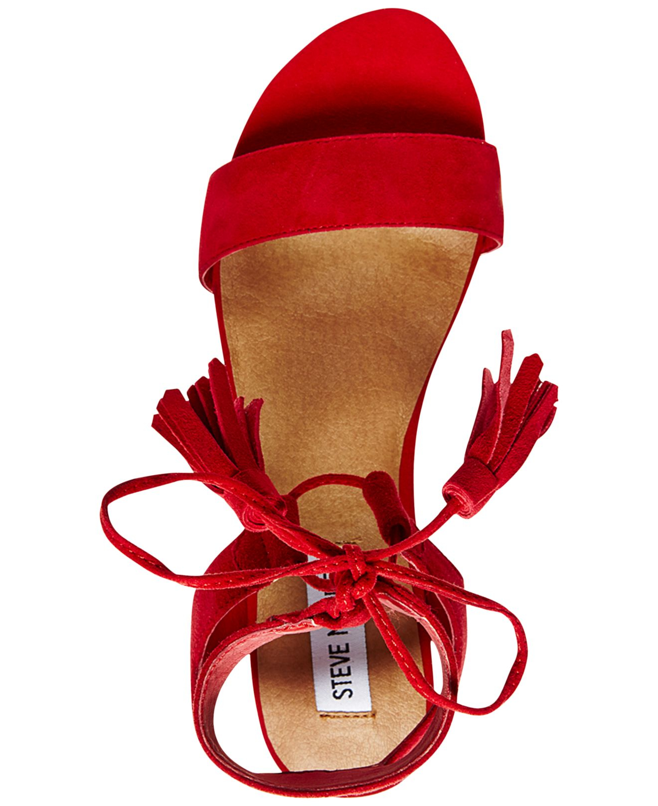 Steve Madden Lace Women's Daryyn Strappy Sandals in Red Suede (Red) - Lyst