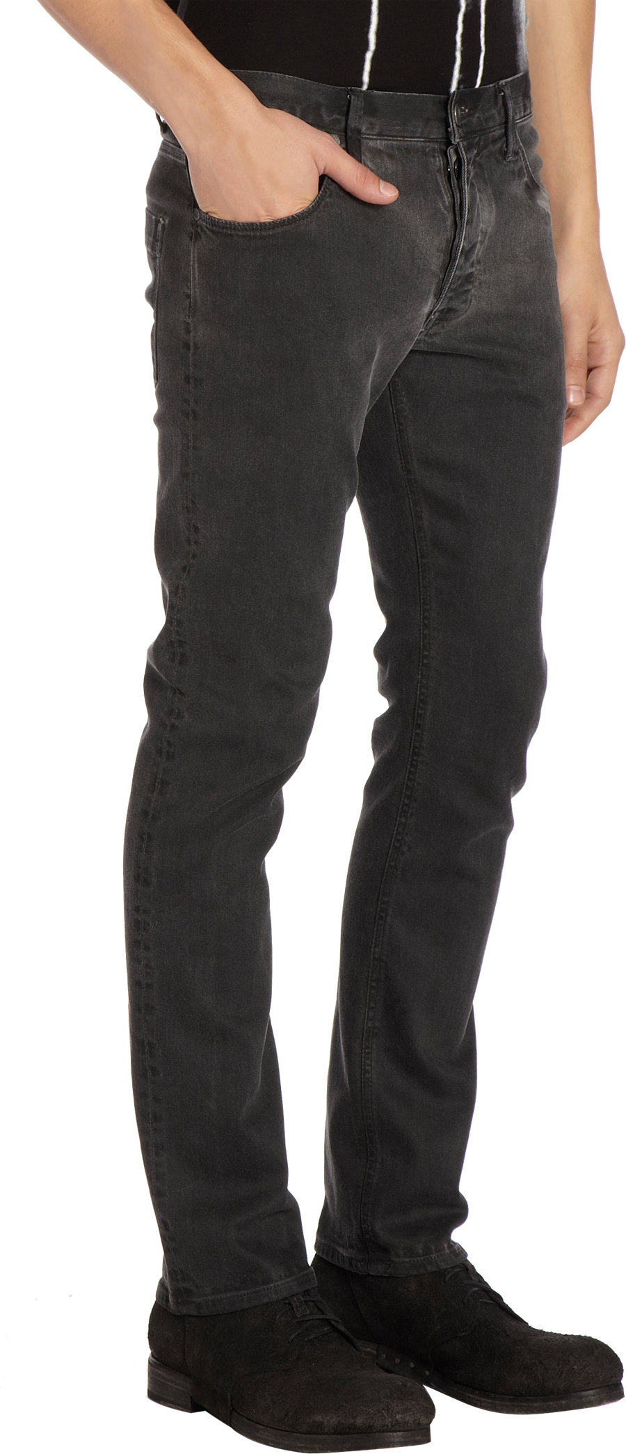 Helmut Lang Washed Slim Straight Jeans in Charcoal (Black) for Men - Lyst
