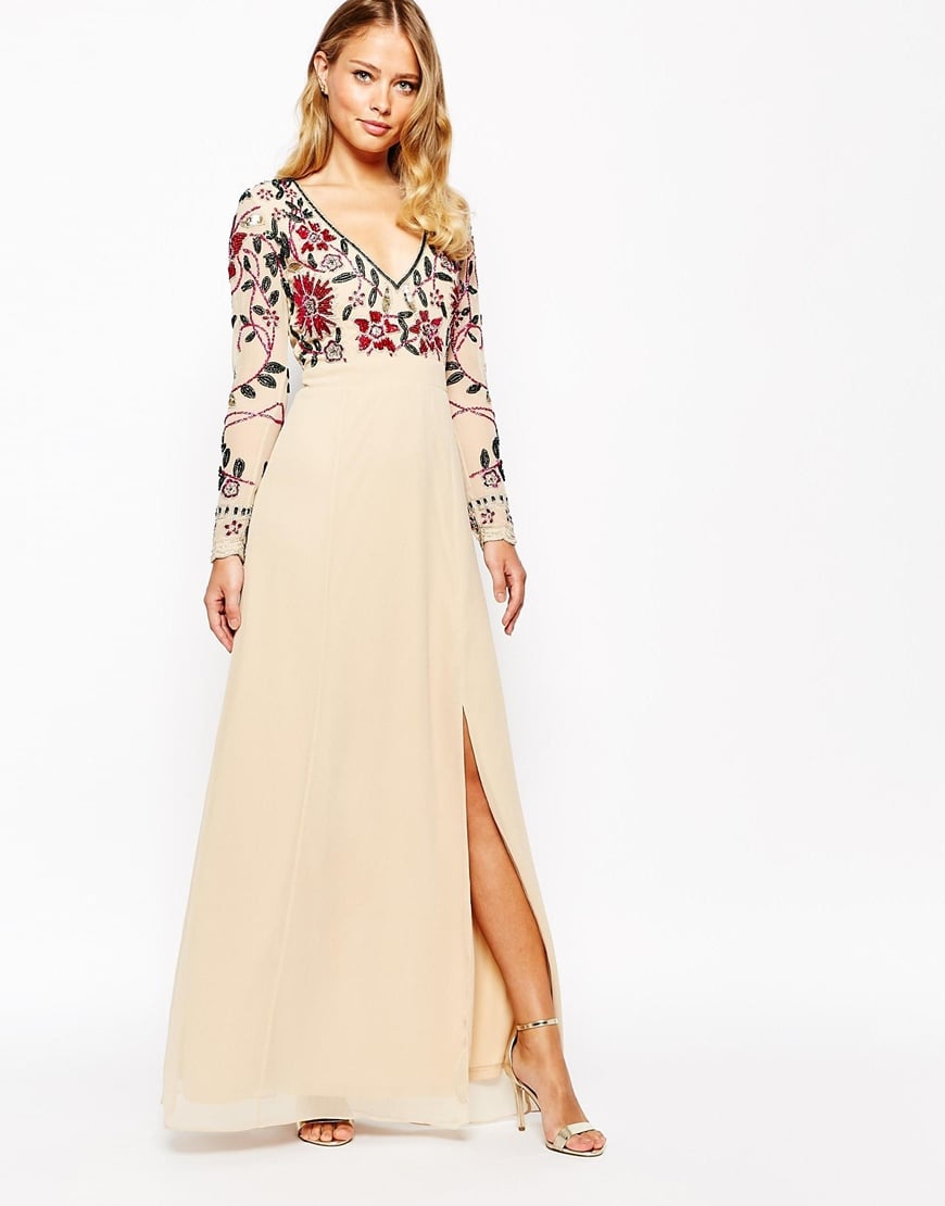 Lyst Frock And Frill Floral Embellished Thigh Split Maxi Dress With