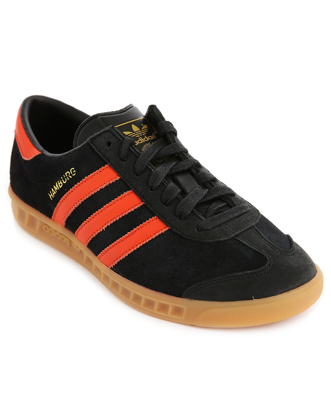Adidas Black And Orange Suede Hamburg in Black for Men | Lyst