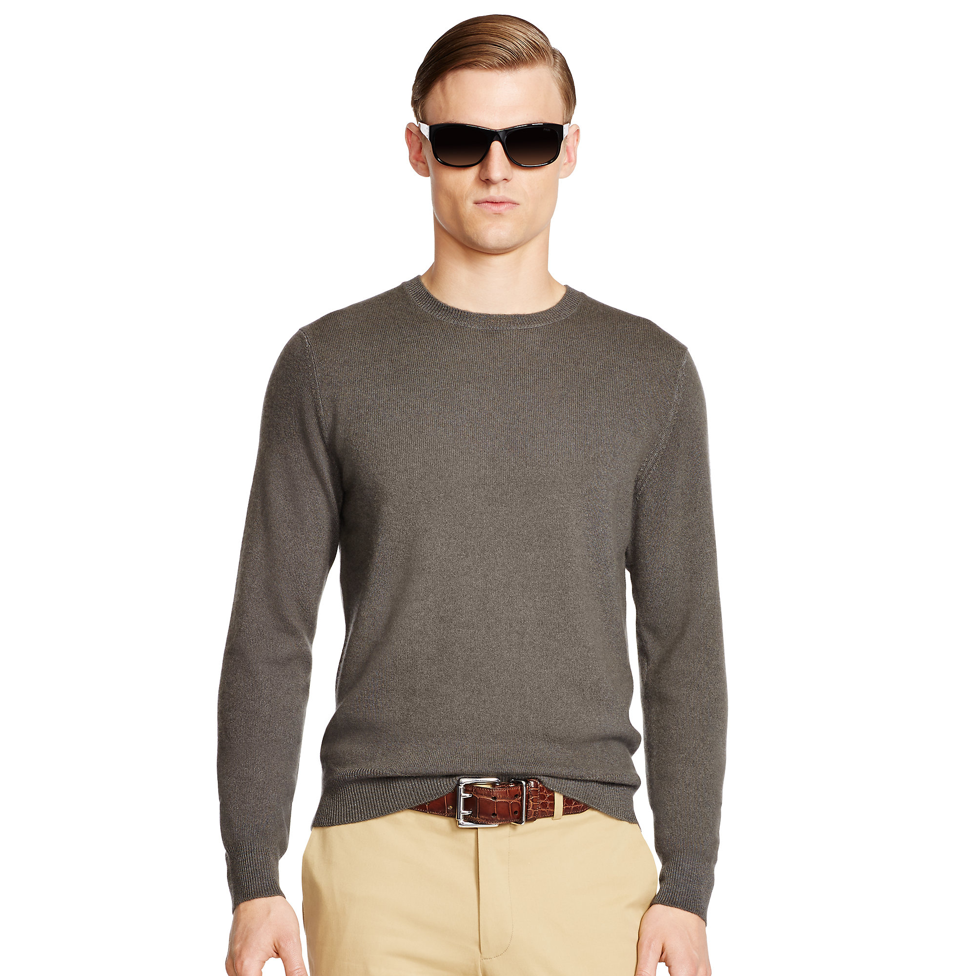 Lyst - Ralph lauren black label Cashmere Crewneck Sweater in Brown for Men Lyst - Ralph lauren black label Cashmere Crewneck Sweater in Brown for Men
