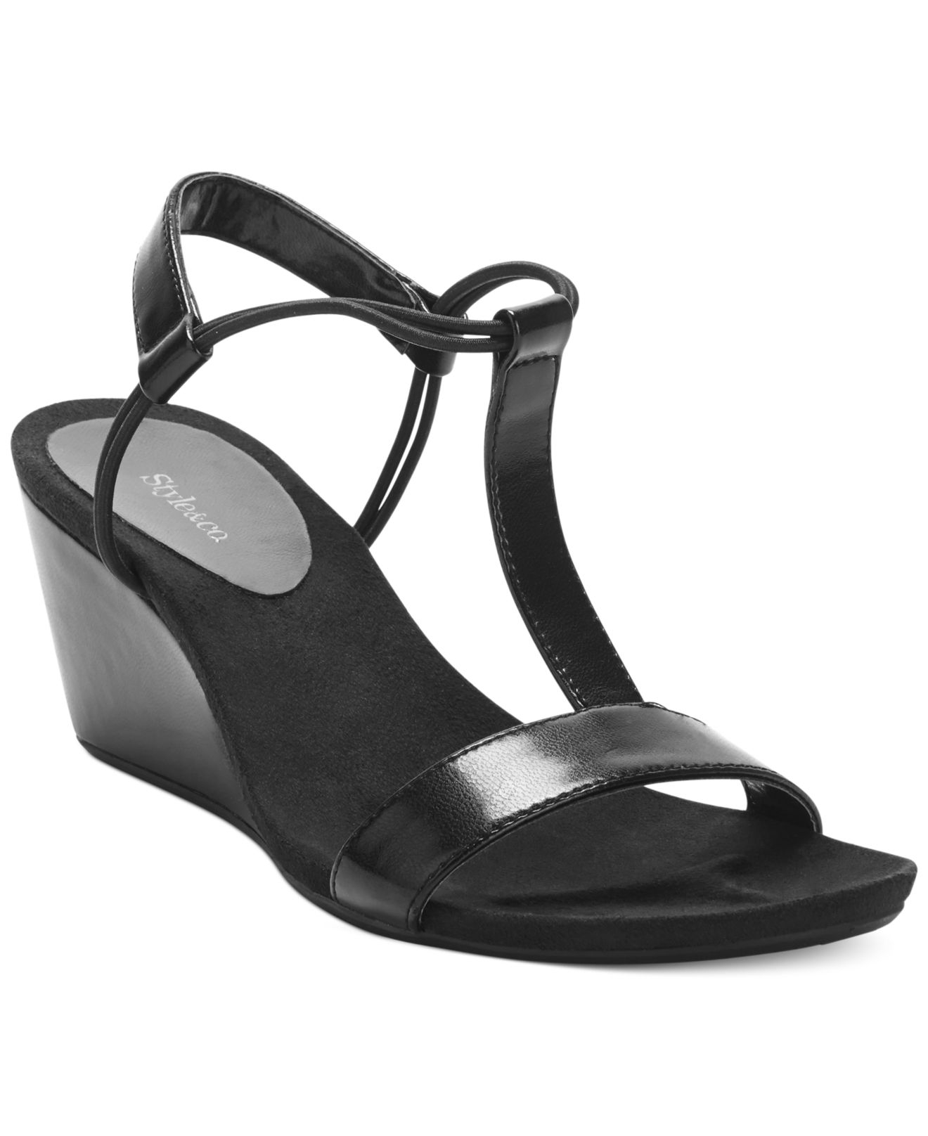 Style And Co Mulan Wedge Sandals In Black Lyst
