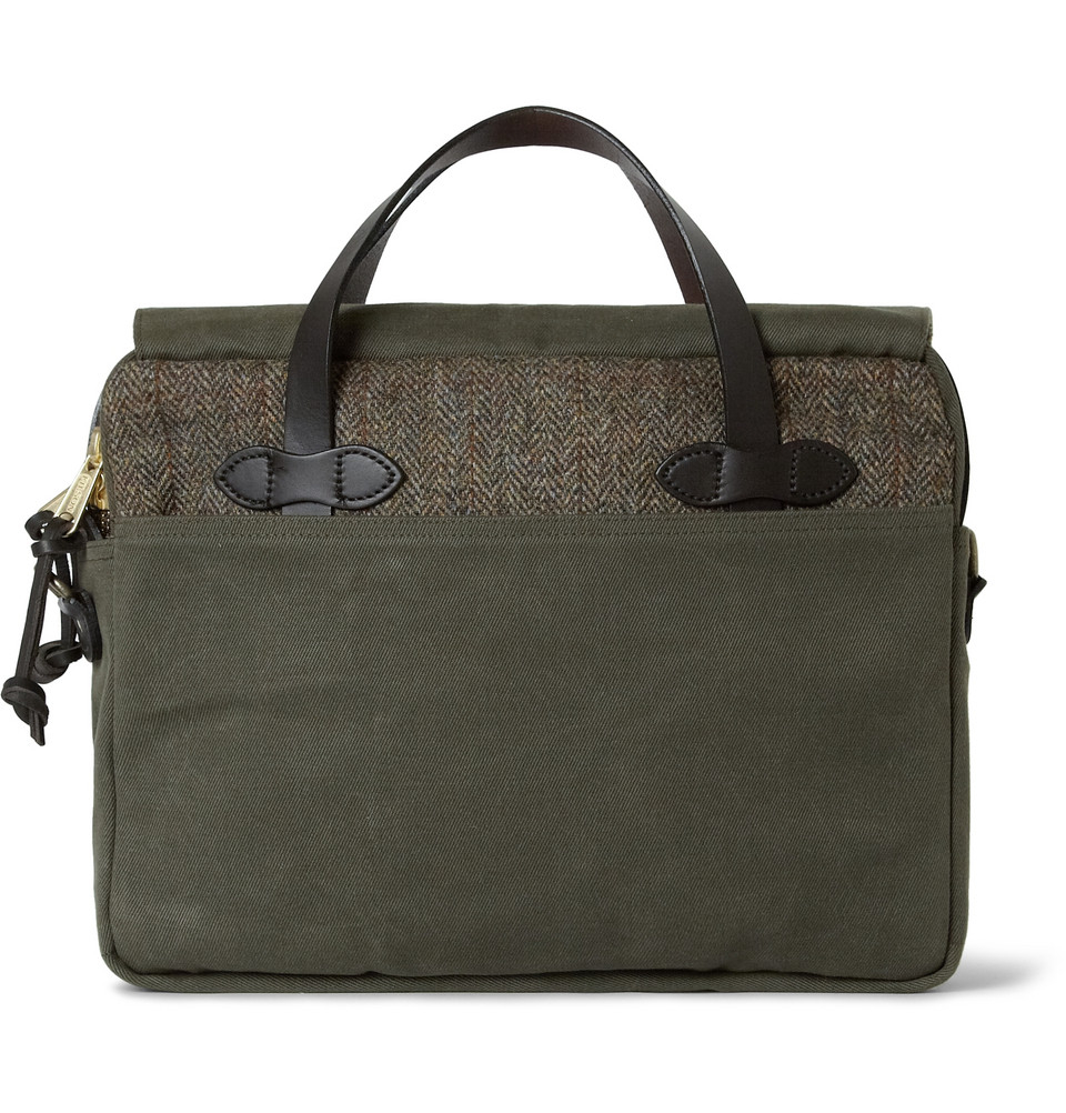Filson Original Leathertrimmed Twill and Harris Tweed Briefcase in ...