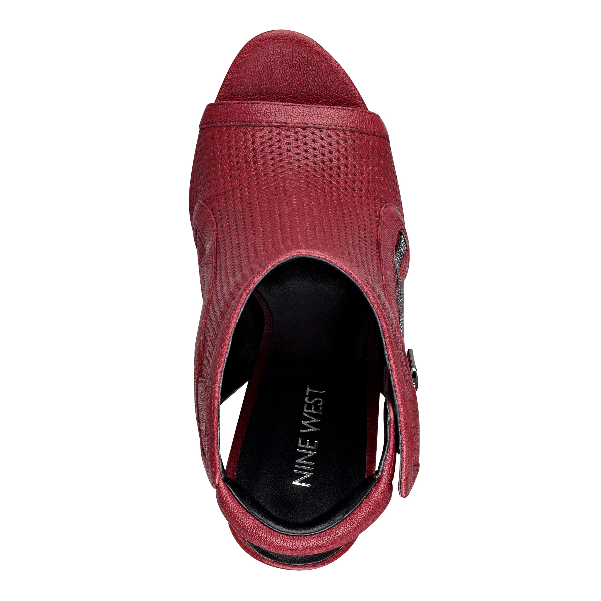 Nine West Leather Tiptoe Peep Toe Booties in Dark Red Leather (Red) - Lyst