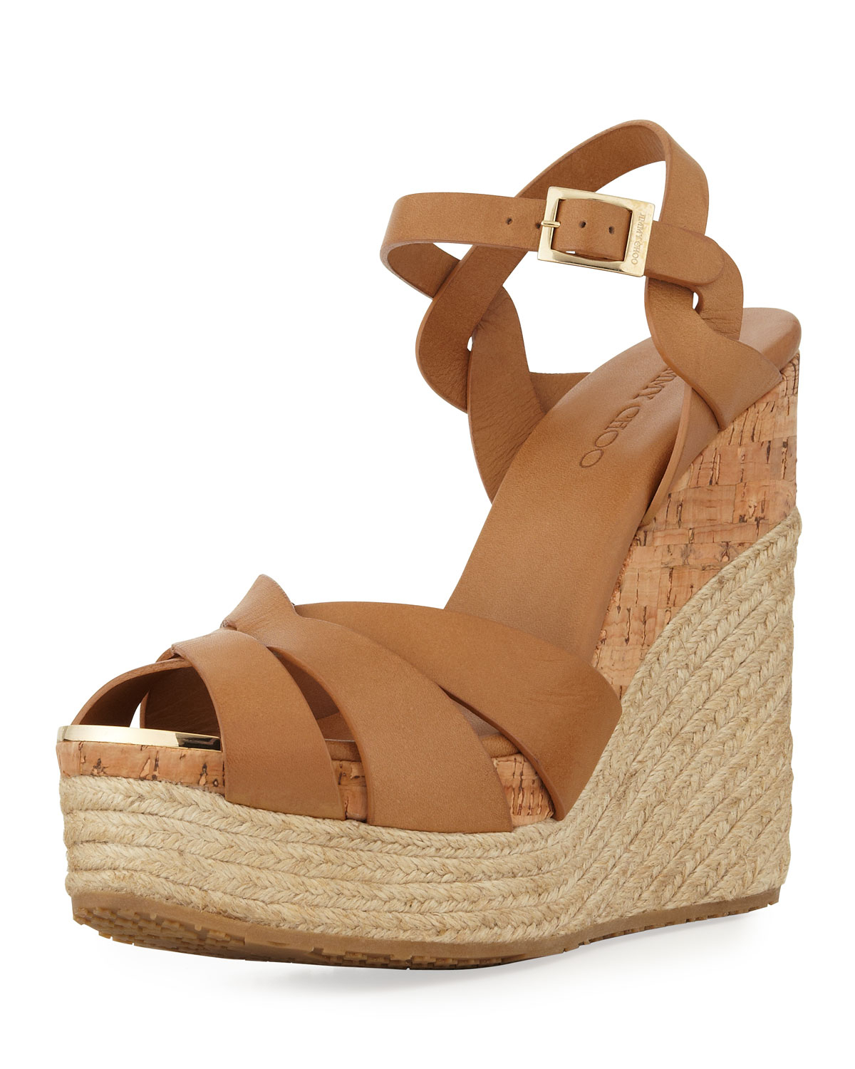 Jimmy Choo Peddle Platform Wedge Sandal in Natural - Lyst