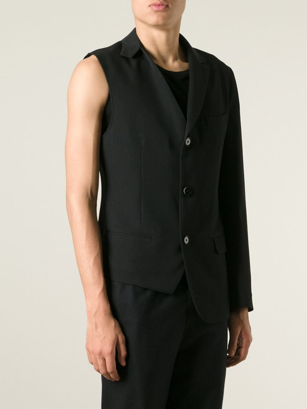 Yohji Yamamoto Asymmetric One-Sleeve Blazer in Black for Men - Lyst