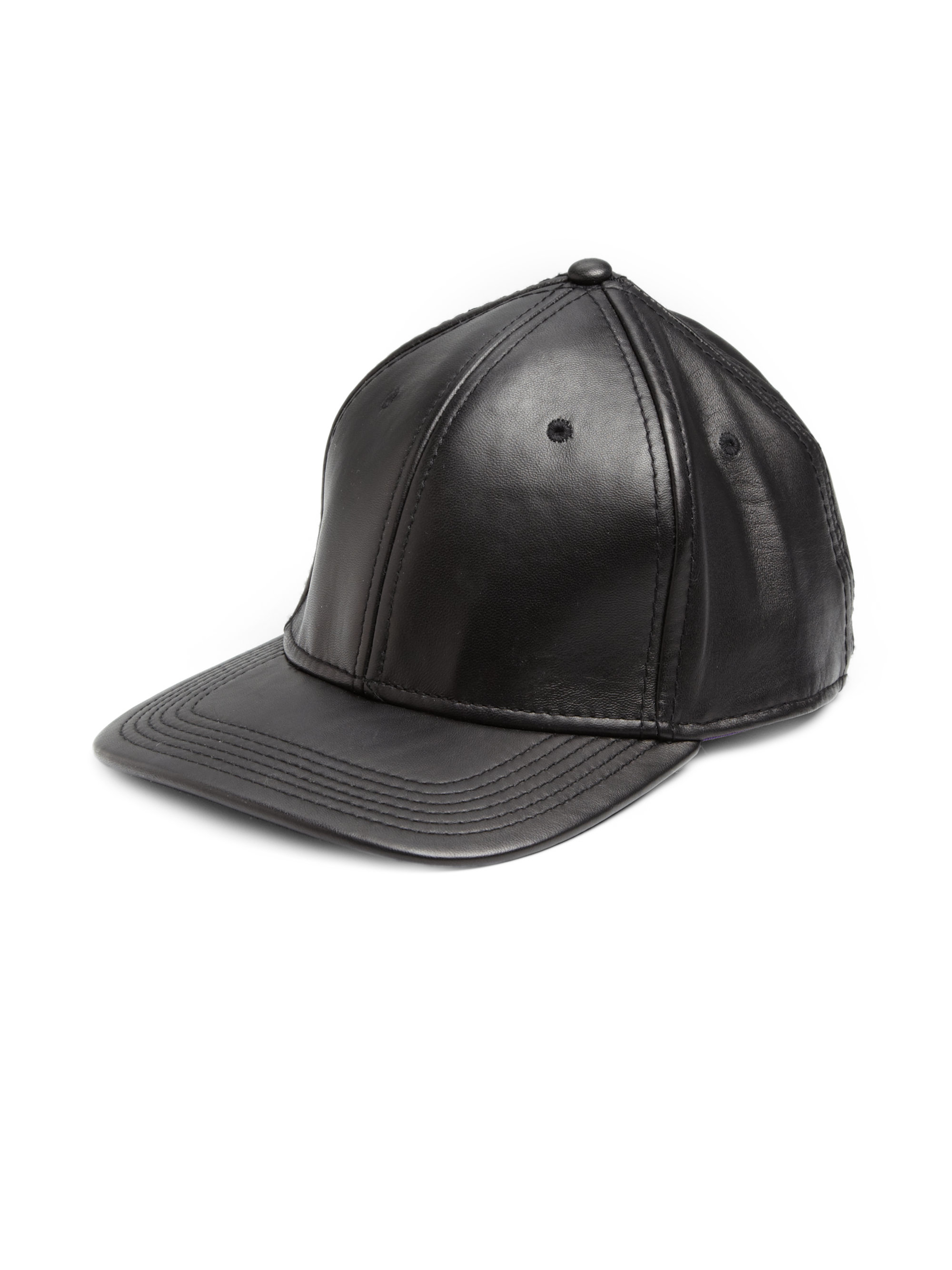 Gents Leather Cap in Black for Men | Lyst