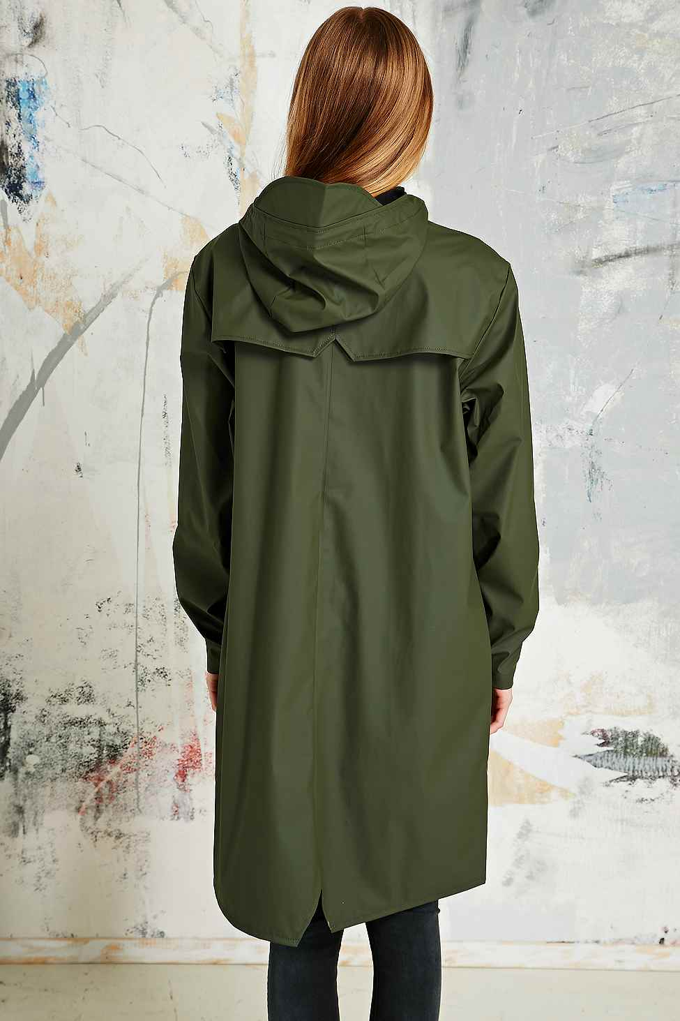 Rains Long Waterproof Jacket In Khaki in Natural for Men - Lyst